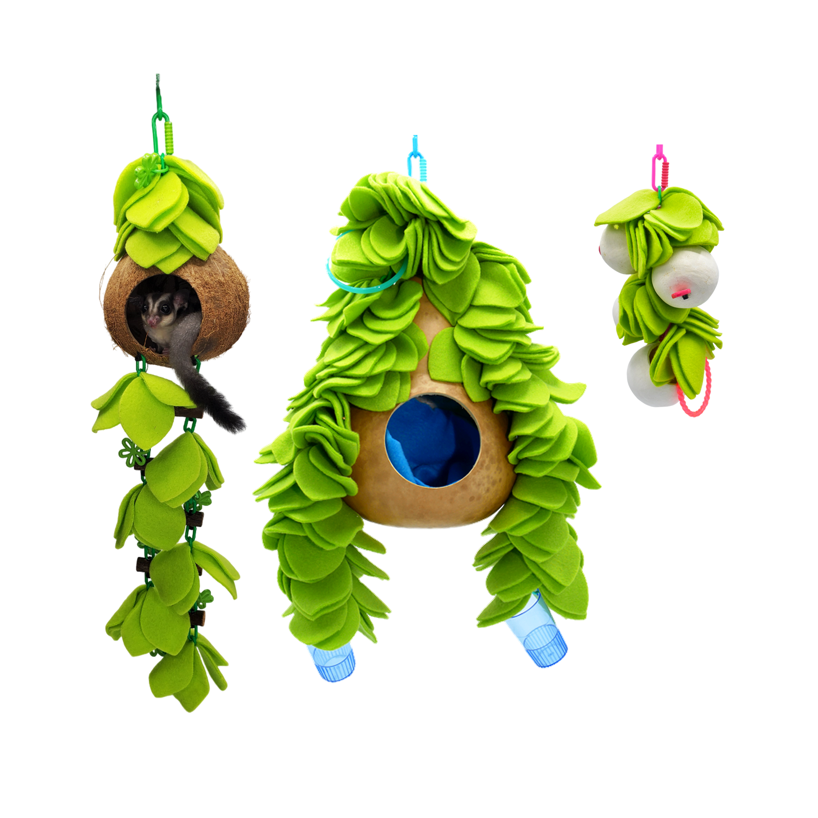 3 Piece Leafy Hideaway Gourd Set